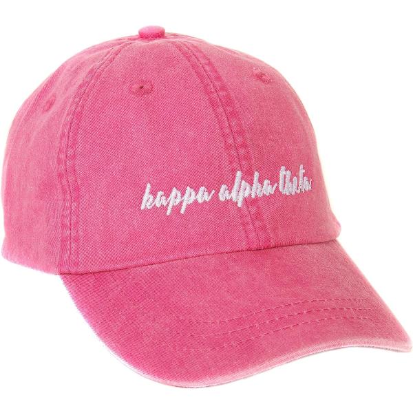 商品名Kappa Alpha Theta Sorority (N) Baseball Hat Cap Cursive Name Font Adjustable Leather Strap Theta (Hot Pink - N)ブランド：D...