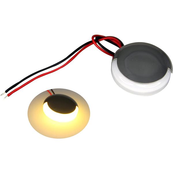 商品名Pactrade マリンボートポンツーン RV ラウンドサーフェスマウント LED ステンレススチール カーテシライト 180° 10-30V (ホワイト)Pactrade Marine Boat Pontoon RV Round S...