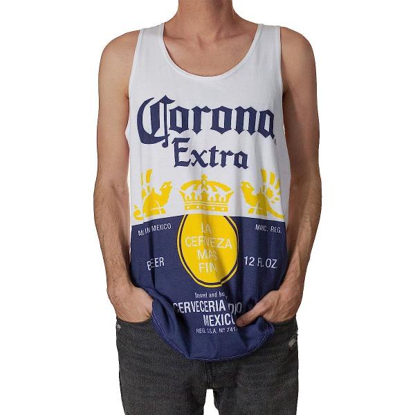 商品名Corona 公式ボトルラベルプリント メンズ タンクトップ US サイズ: XX-Large カラー: ホワイトCorona Extra Men's Bottle Label Tank Top (XX-Large, Bottle L...