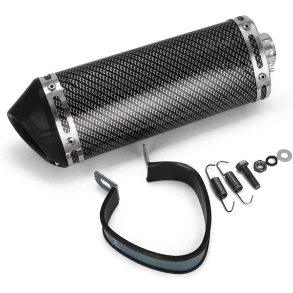 商品名Universal 1.5"" Inlet Exhaust Muffler With Removable DB Killer Slip On Dirt Street Bike Motorcycle Scooter - Carbon F...