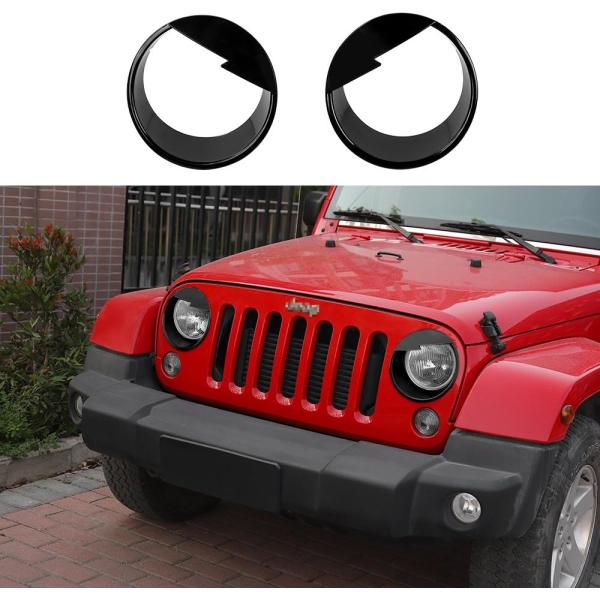 商品名Voodonala Black Front Light Bezels Headlight Covers Lamp Trim for 2007-2017 Jeep JK Wrangler &amp; Unlimitedブランド：Vood...