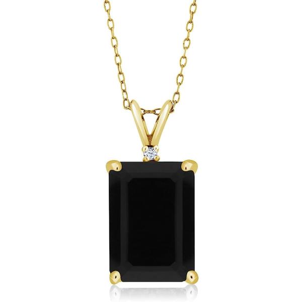 商品名Gem Stone King 5.02カラット 天然 オニキス ネックレス ペンダント レディース シルバー925 イエローゴールド 加工 8月 誕生石Gem Stone King 18K Yellow Gold Plated Sil...