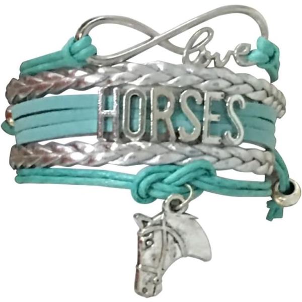 商品名infinityコレクションガールズホースチャームブレスレット、馬Lovers Equestrianジュエリー   Perfectギフトレディース、ガールズInfinity Collection Horse Charm Bracele...