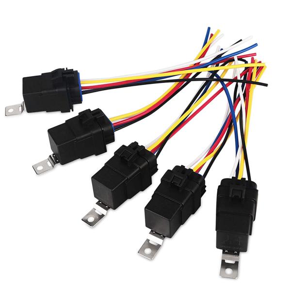 商品名VANJING 5 Pack 40/30 Amp Waterproof Automotive Relay Switch Harness Set 5-Pin 12V SPDT with 12 AWG Hot Wires Interloc...