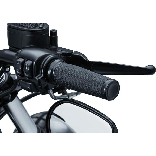 商品名Kuryakyn 5941 Thresher ハンドルバー グリップ スロットルとクラッチ用 デュアルケーブルスロットルコントロール:1996-2019 ハーレーダビッドソン オートバイ サテンブラック 1ペアKuryakyn 594...