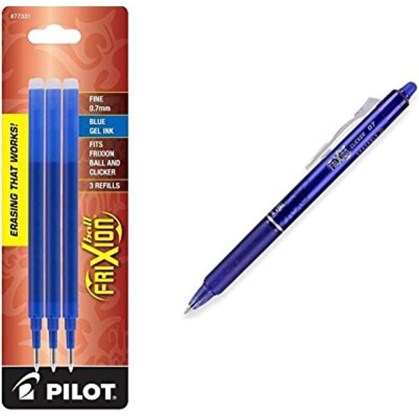 商品名Pilot GelインクRefills for Frixion Erasable Gelインクペン, Fine Point,ブルーインク、3パック9 Refills合計 Pen + Refill BundlePilot Gel Ink...