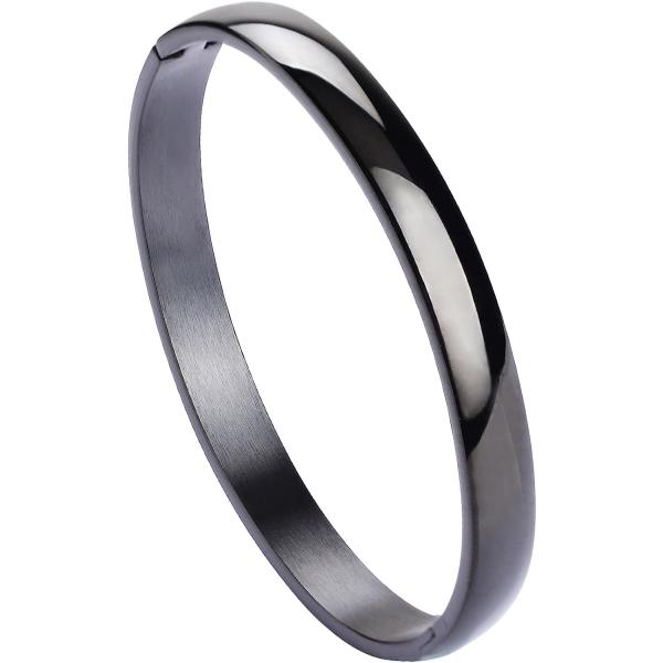 商品名MILAKOO レディース バングル 8mm ステンレススチールブレスレット 楕円形 光沢仕上げ カフバングル 6.7インチ, 6 7 inch, 金属MILAKOO Womens Stainless Steel Bracelet 8...