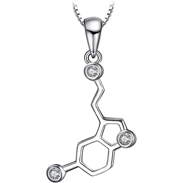 商品名jewelrypalace Serotonin Molecule 0.2 CTキュービックジルコニアペンダントネックレス925スターリングシルバー18インチボックスチェーンJewelryPalace Serotonin Molecul...