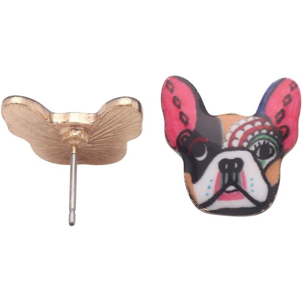 商品名フレンチブルドッグイヤリングエナメルカラフルからThe Ginger LyneコレクションFrench Bulldog Boston Terrier Stud Earrings Enamel Colorful From the Gin...