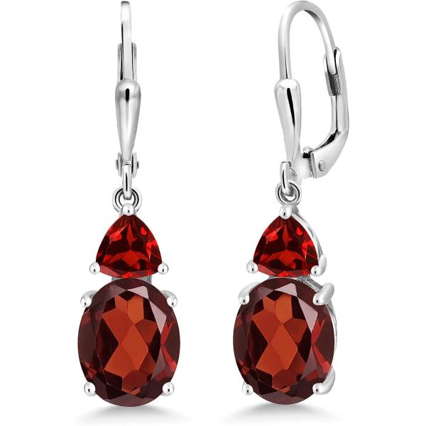 商品名Gem Stone King 6.68カラット 天然 ガーネット ピアス レディース シルバー925 1月 誕生石Gem Stone King 925 Sterling Silver Red Garnet Dangle Earring...