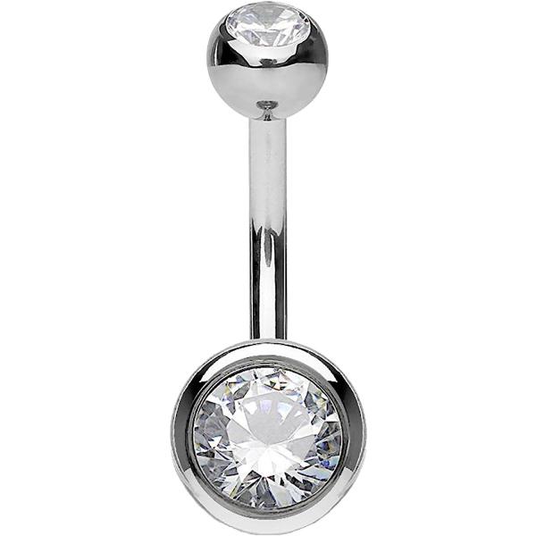 商品名FIFTH CUE 14G ソリッドG23インプラントグレード23チタニウム内部スレッドダブルジュエル海軍ベリーリングFIFTH CUE 14G Solid G23 Implant Grade Titanium Internally ...