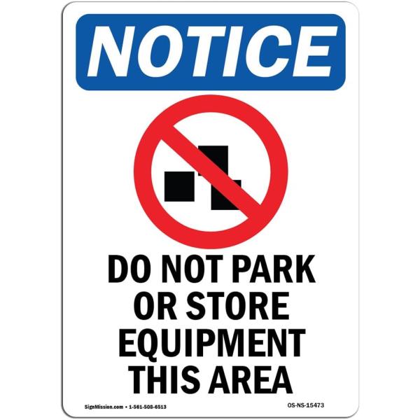 商品名OSHA Notice Sign - Notice Do Not Park Sign with Symbol | Vinyl Label Decal | Protect Your Business, Construction Site...