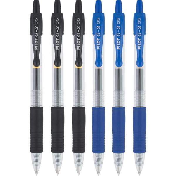 商品名(Extra Fine) - Pilot G2 pens retractable Gel Roller ballpoint Extra Fine 05 pt Black &amp; Blue Bundle, (Pack of 6)Pi...