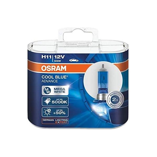 商品名OSRAM H11 12V 55W 5000K 62211CBA クールブルー アドバンス 車用電球 ハロゲンヘッドライト 2XOSRAM H11 12V 55W 5000K 62211CBA Cool Blue Advance Ca...