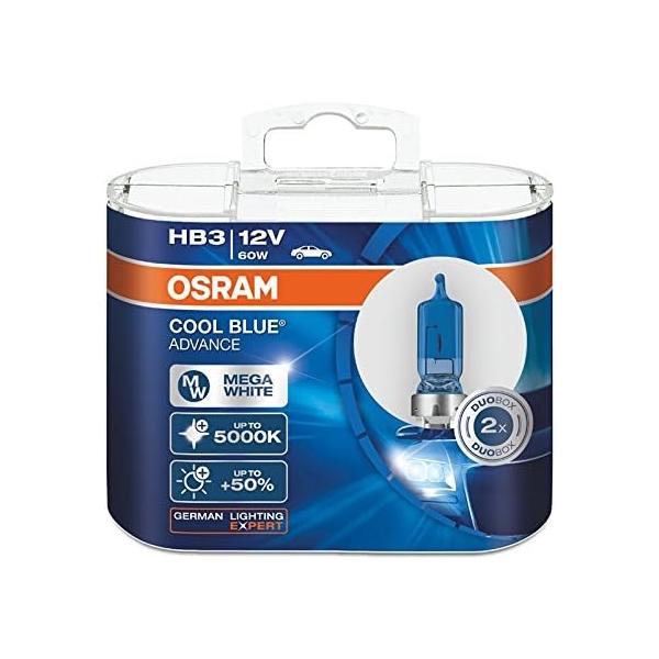 商品名OSRAM 9005 HB3 12V 60W 5000K 9005CBA クールブルー アドバンス 車用電球 ハロゲンヘッドライト 2XOSRAM 9005 HB3 12V 60W 5000K 9005CBA Cool Blue Ad...