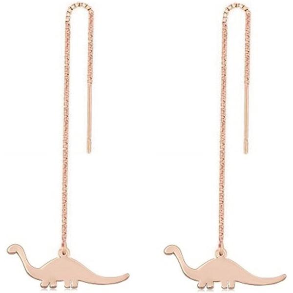 商品名noumandaファッションチャーム恐竜ダングルイヤリングLong LineキュートTiny動物耳ジュエリーレディースガールズFashion Charm Dinosaur Dangle Earrings Long Ear Line C...