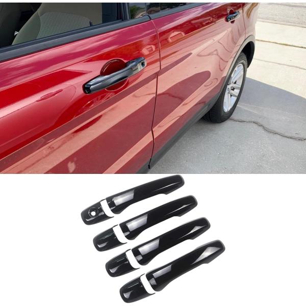 商品名YOUNGERCAR Door Handle Covers for 2011-2019 Ford Explorer /2011-2014 Edge Gloss Black ABS W/O Smart Hole &amp; NO Pas...