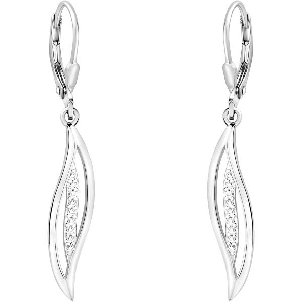 商品名SOFIA MILANI - Women's Earrings 925 Silver - with Zirconia Stones - Wave Spiral Dangle Earrings - 20493ブランド：Sofia Mil...