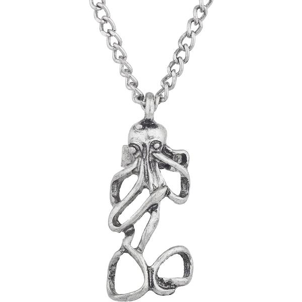 商品名ラックスアクセサリーBurnishedシルバートーンOctopusチャームクリスタルチェーンネックレスLUX ACCESSORIES Burnished Silver Tone Octopus Charm Crystal Chain ...