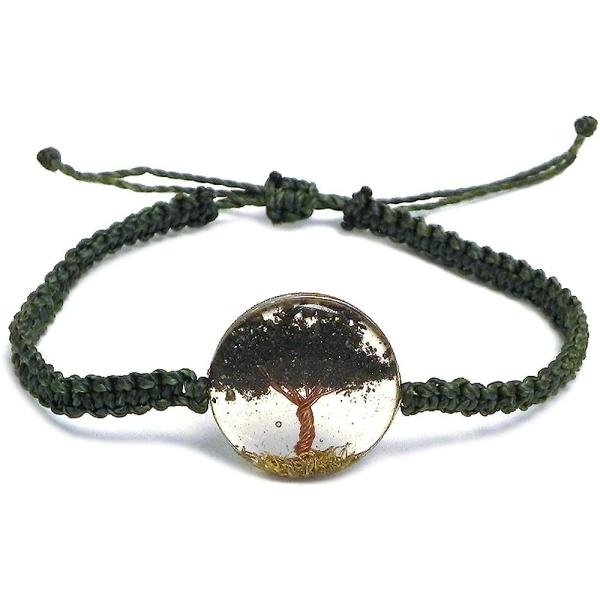 商品名Mia Jewel Shop Tree of Life Crushedチップストーンラウンドアクリル編組文字列調節可能なPull Tieブレスレット グリーンMia Jewel Shop Tree of Life Crushed Ch...