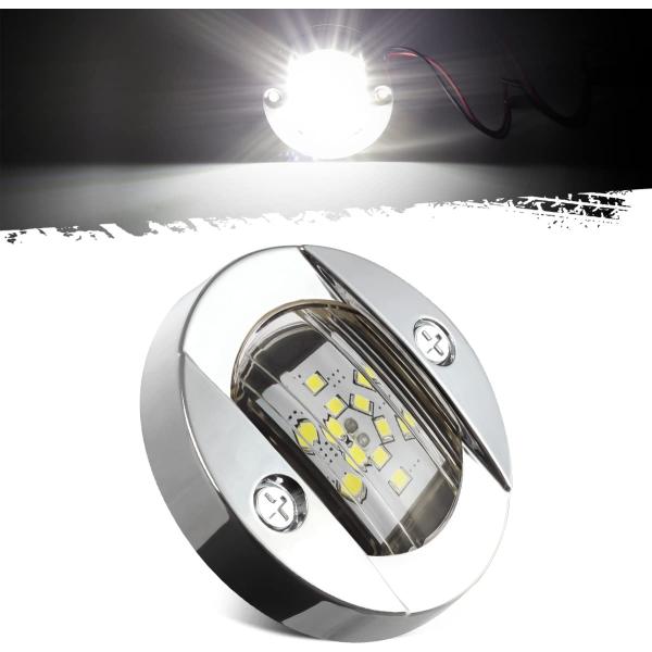 商品名Partsam 1Pcs 3 Inch Round Marine Boat Light White 12 LED Navigation Transom Cabin Cockpit Stern Anchor Light, IP68 Su...
