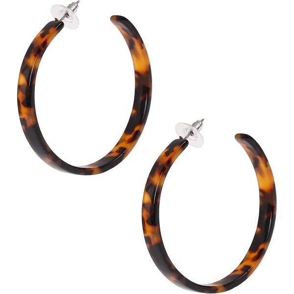 商品名JYJ ヒョウ柄 樹脂フープピアス レディース アクリル製 べっ甲 ステートメントフープピアスJYJ Hoop Earrings for Women Toroise Shell Earrings Acrylic Resin Earri...