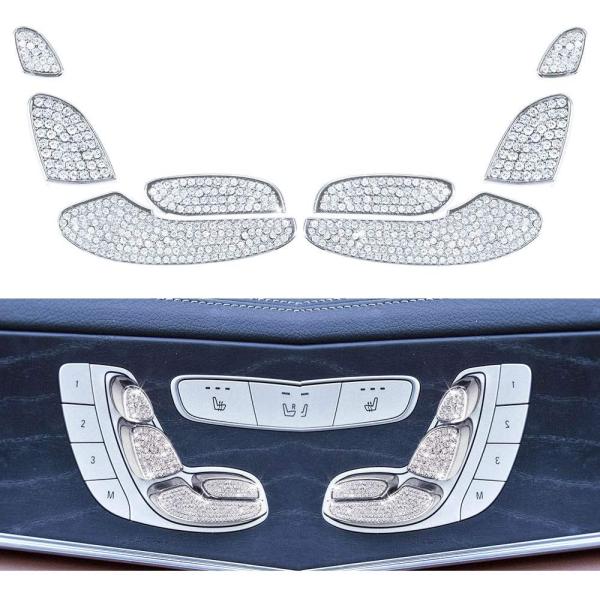 商品名1797 Compatible Seat Adjust Buttons Caps for Mercedes Benz Accessories Bling Parts AMG W205 W213 X253 C E GLC Class C...