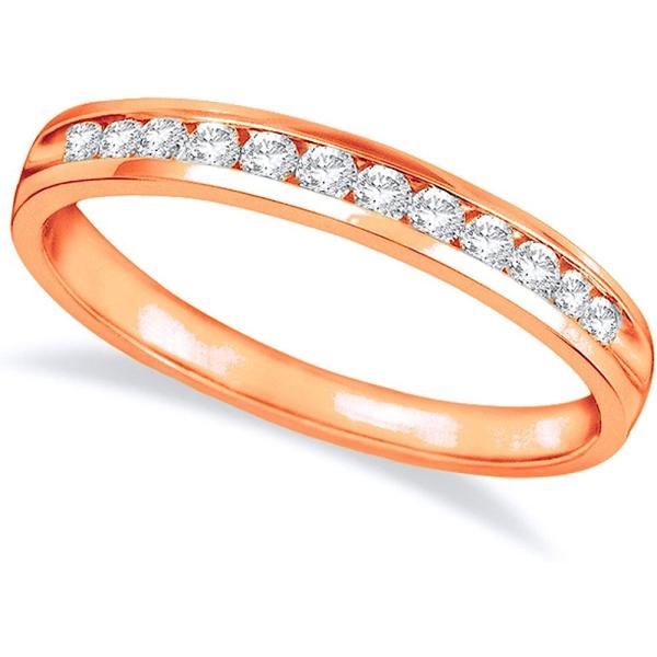 商品名1 / 2カラット（CTW）14 Kホワイトゴールドラウンドダイヤモンドチャネルセットhalf-way semi-eternity結婚記念スタッカブルリングバンドウルトラプレミアムコレクション1/2 Carat (ctw) 14K R...