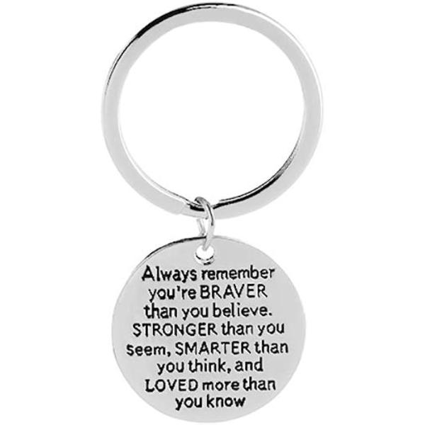 商品名WillowswayW ラウンドキーリング Always Remember You Are Braver ペンダント インスピレーションキーチェーン US サイズ: one sizeZittop Round Key Ring Alwa...