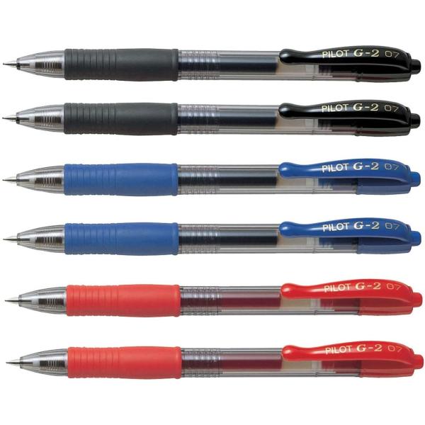 商品名Pilot G2 pens retractable Gel Roller ballpoint 07 Fine point Black, Blue &amp; Red Bundle, (Pack of 6)Pilot G2 pens r...