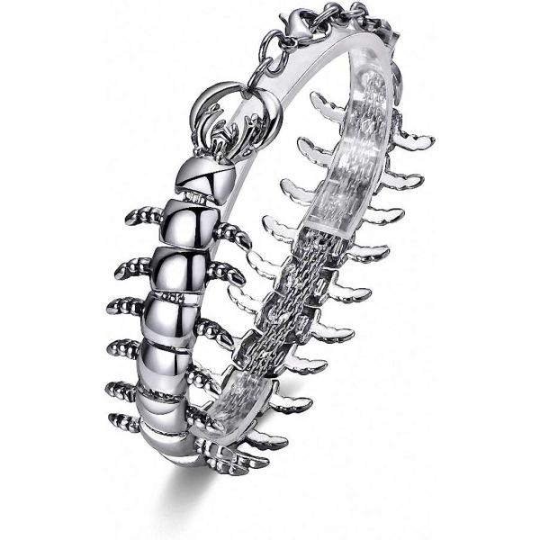 商品名レディース パンク ムカデ ステンレススチール ブレスレット バングル チャーム ブレスレット メンズ パルセイラ ジュエリー ギフトWomens Punk Centipede Stainless Steel Bracelet for...