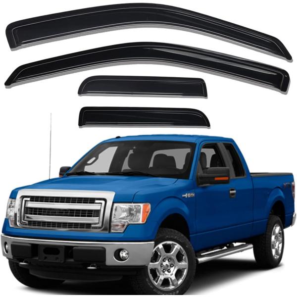 商品名lightronic 2004-2014 Ford F150 (Supercab) Ventvisor Window Deflector WV94738 Side Window Rain Guards Vent Shades 4Pcs...