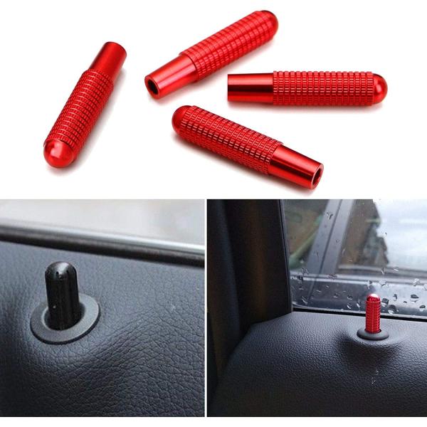 商品名Xotic Tech 交換用ドアロックノブ 4個 アルミニウム ボルトオン メルセデス C E S GLC GLE クラス用 レッド #KR71RXotic Tech Bolt On Door Lock Knobs Pin Cover...