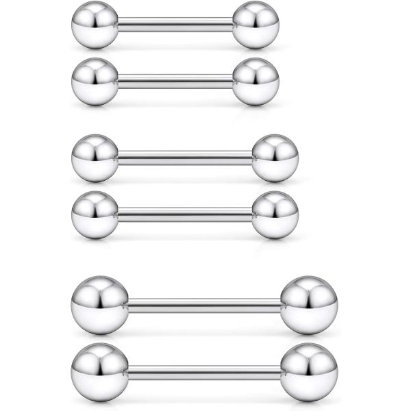 商品名Ftovosyo ニップルシールドバーベル 12G 3ペア ステンレススチール 外部にねじ付き舌リングバー ボディピアスジュエリー 12mm 14mm 16mmFtovosyo Nipple Shield Barbell 12G 3 ...