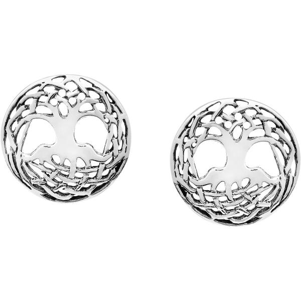 商品名インターレース ケルトノット 生命の樹 .925スターリングシルバー スタッドピアスAeraVida Interlaced Celtic Knot Tree of Life .925 Sterling Silver Stud Earr...