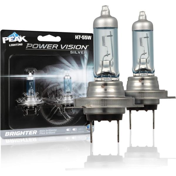 商品名PEAK パワービジョン シルバー 自動車パフォーマンスヘッドランプ H7 55W 2個パックPEAK Power Vision Silver Automotive High Performance H7 55W Headlights...