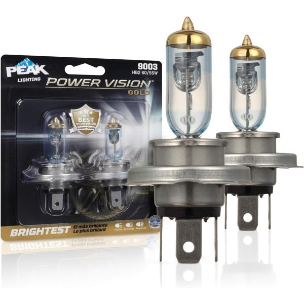 商品名PEAK パワービジョン ゴールド 自動車パフォーマンスヘッドランプ 9003 H4 HB2 2個パックPEAK Power Vision Gold Automotive High Performance 9003/H4/HB2 60...