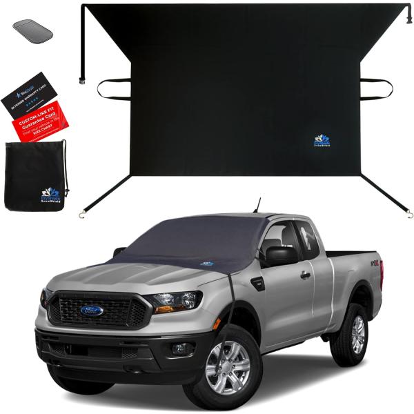 商品名EzyShade フロントガラス用雪カバー + ボーナスアイテムあなたの車のサイズチャートを参照してください。車、トラック、SUV用の車のフロントガラスカバー、厚いオートウィンタープロテクターは氷、霜、雪を寄せ付けません。最大(L) ...