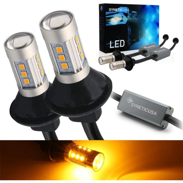 商品名Error Free Canbus Ready Yellow/Amber LED Front/Rear Turn Signal Light Bulbs DRL Parking Lamp No Hyper Flash All in On...
