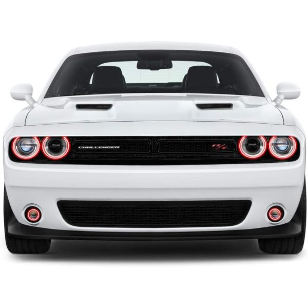 商品名Flashtech for Dodge Challenger 15-19 Red External Mount Waterproof LED Halo Ring Headlight and Fog light Kitブランド：Flas...