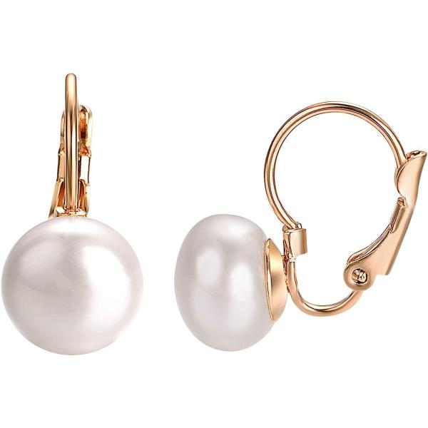 商品名Yoursfs Pearl Leverback Earrings For Women 18K Rose Gold Plated Fashion Lever Back Drop Dangle Earringブランド：Yoursfs商品サ...