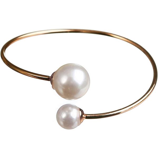 商品名ASHMITA ローズゴールドバングル レディース シェルパールカフ ファッションブレスレット 調節可能, 金属,ASHMITA Rose Gold Bangle for Women Shell Pearl Cuff Fashion ...