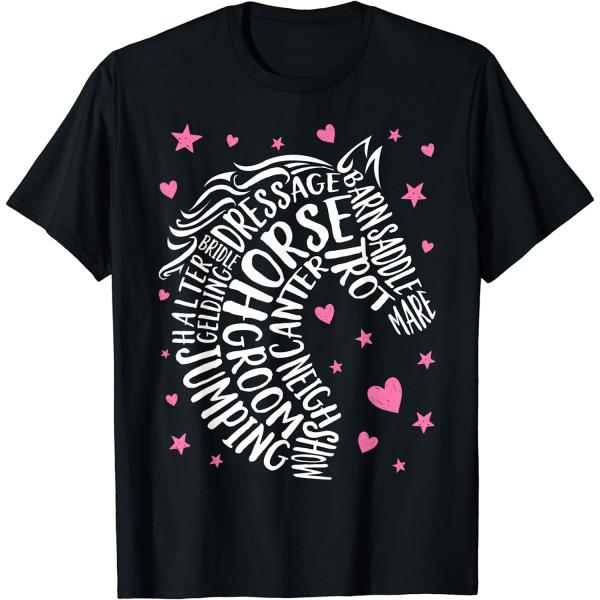 商品名Horse Typography Word Art Equestrian Girls Horseback Riding T-Shirtブランド：Horse Riding Equestrian Co商品サイズ：Small高さ：2.5 c...