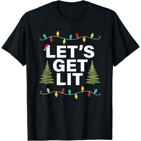 商品名Let's Get Lit Funny Christmas Drinking T-Shirt Xmas Lightsブランド：Merry Christmas Apparel - Lets Get Lit Shirt商品サイズ：Smal...