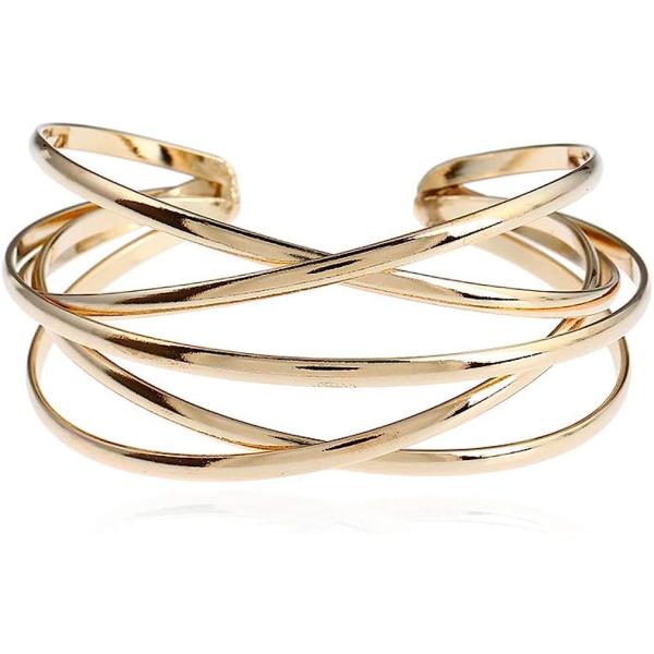 商品名FUTIMELY Gold Cuff Bracelet for Women Girls,Multi-layer Cross Wire Bangle Bracelet Open Adjustable Wide Cuff Bracelet...
