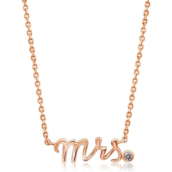 商品名J'ADMIRE 0.02カラット スワロフスキー ジルコニア MRSペンダントネックレス 16インチ+2インチのエクステンダー ローズゴールドメッキ スターリングシルバーJ'ADMIRE 0.02 Carats Cubic Zirc...