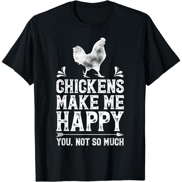 商品名Chickens Make Me Happy Chicken Lover Poultry Farmer Farm T-Shirtブランド：Eggcellent Chicken Co商品サイズ：Small高さ：2.5 cm横幅：20.3...