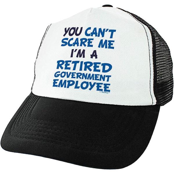 商品名ThisWear Coworker Retirement Gifts You Can't Scare Me a Retired Government Employee Retired Hat Trucker Hat Blackブランド...