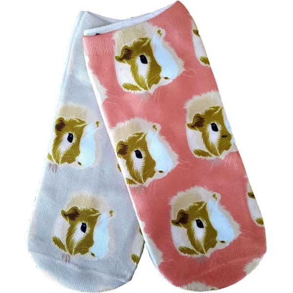 商品名The Crazy Guinea Pig Lady SOCKSHOSIERY レディース US サイズ: Medium カラー: ピンクTwo Pairs of Guinea Pig Face Ankle Socks by Piggi...