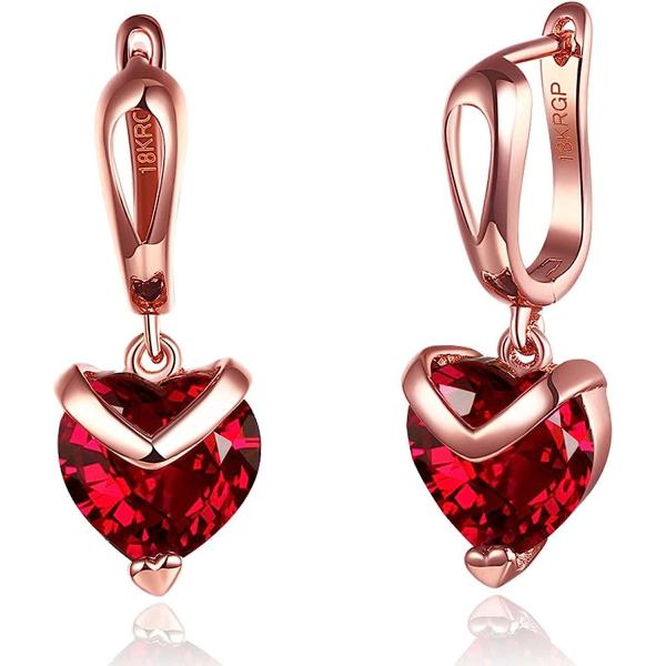 商品名Blingsoul Red Earrings For Women Dangle - Romantic Leverback Earrings Wedding Jewelry Gifts | [J100043] Red Heartブランド...